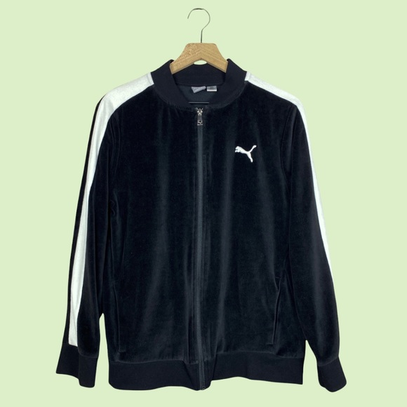 Puma | Jackets & Coats | Puma Velour Side Stripe Full Zip High Neck ...